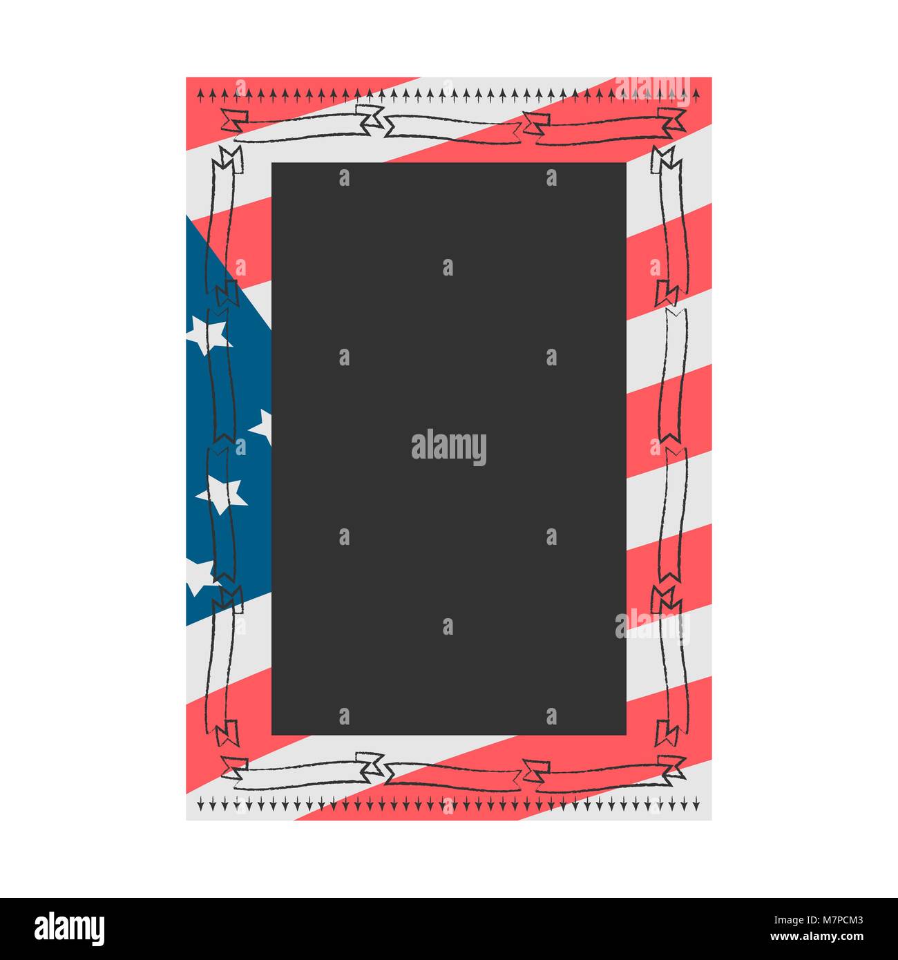 Vintage vector frame with USA flag Stock Vector Image & Art - Alamy