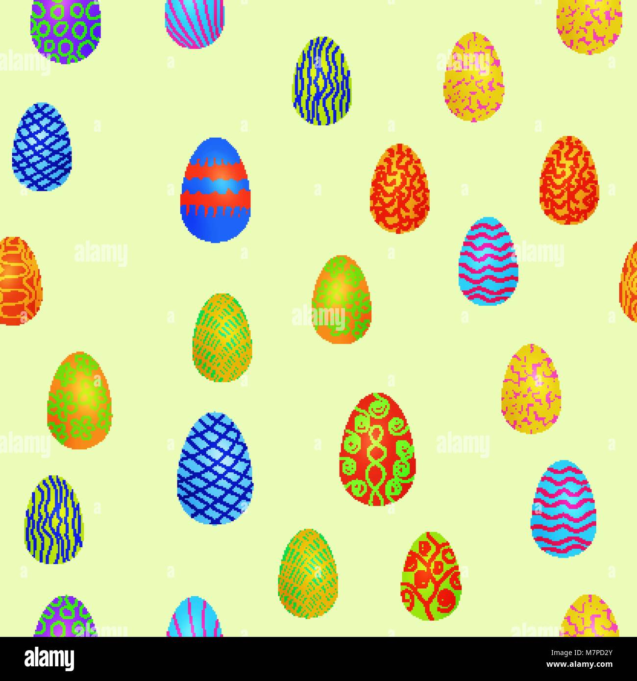 doodle vector easter eggs chaotic seamless pattern Stock Vector Image & Art - Alamy