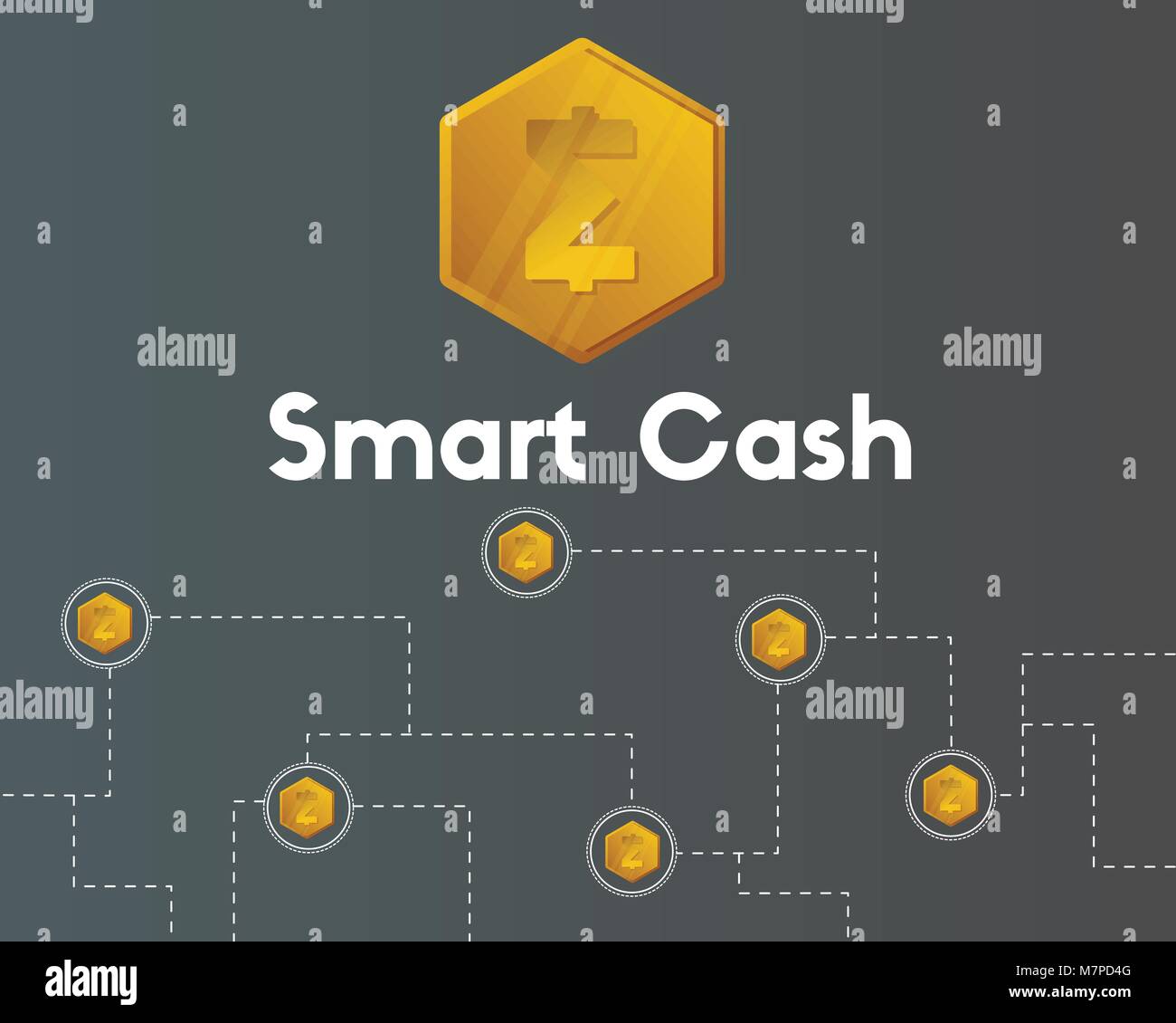 Blockchain smart cash technology background style Stock Vector Image ...