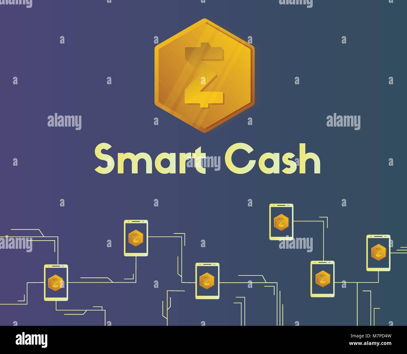 Blockchain smart cash connected background style Stock Vector Image ...