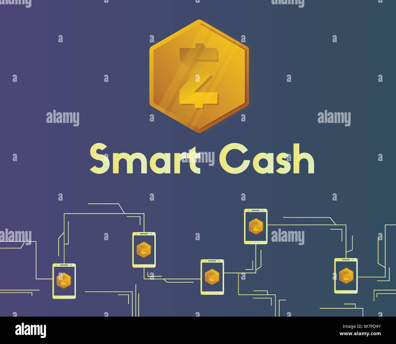 Blockchain smart cash connected background style Stock Vector Image ...
