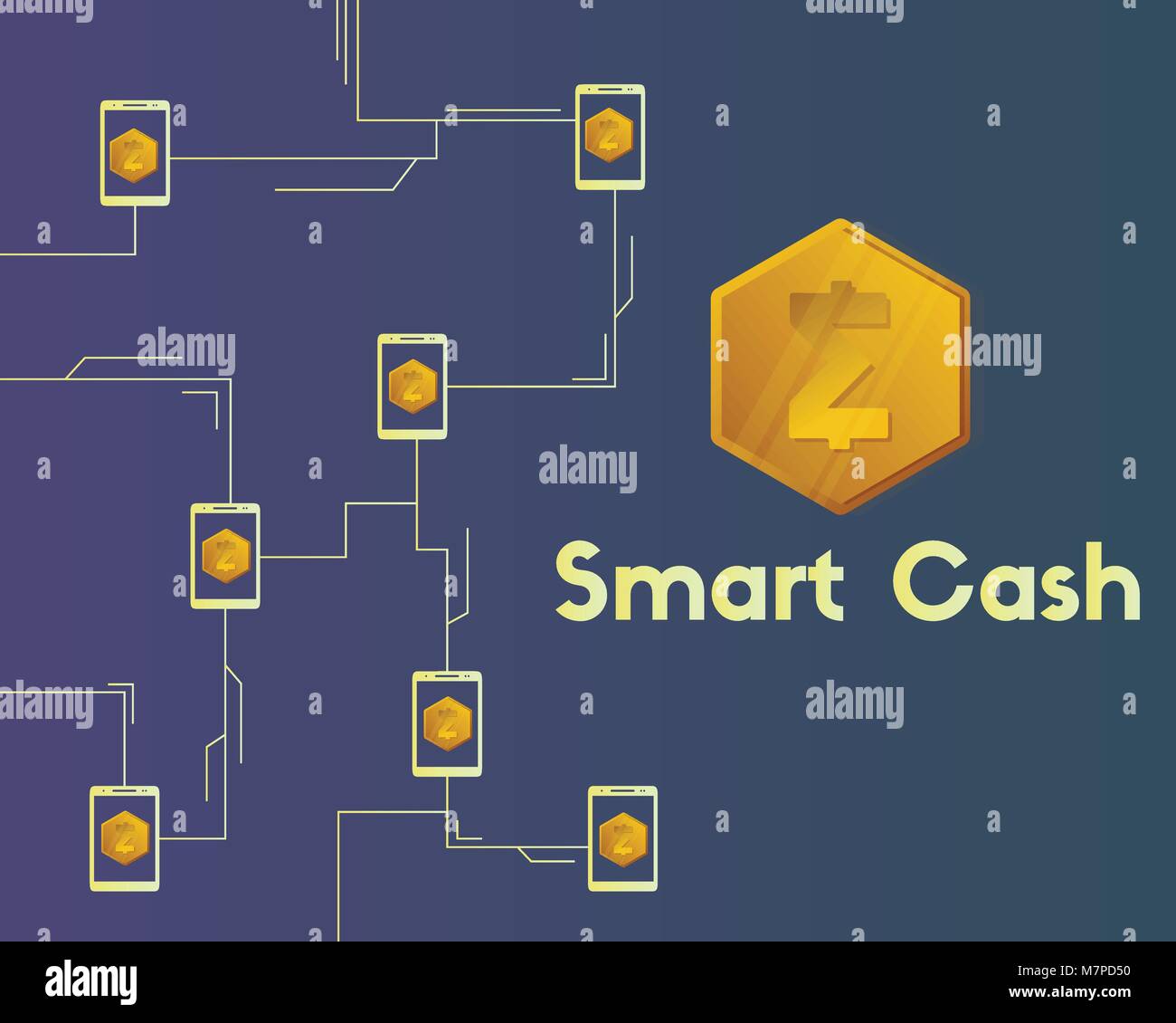 Blockchain smart cash connected background style Stock Vector Image ...