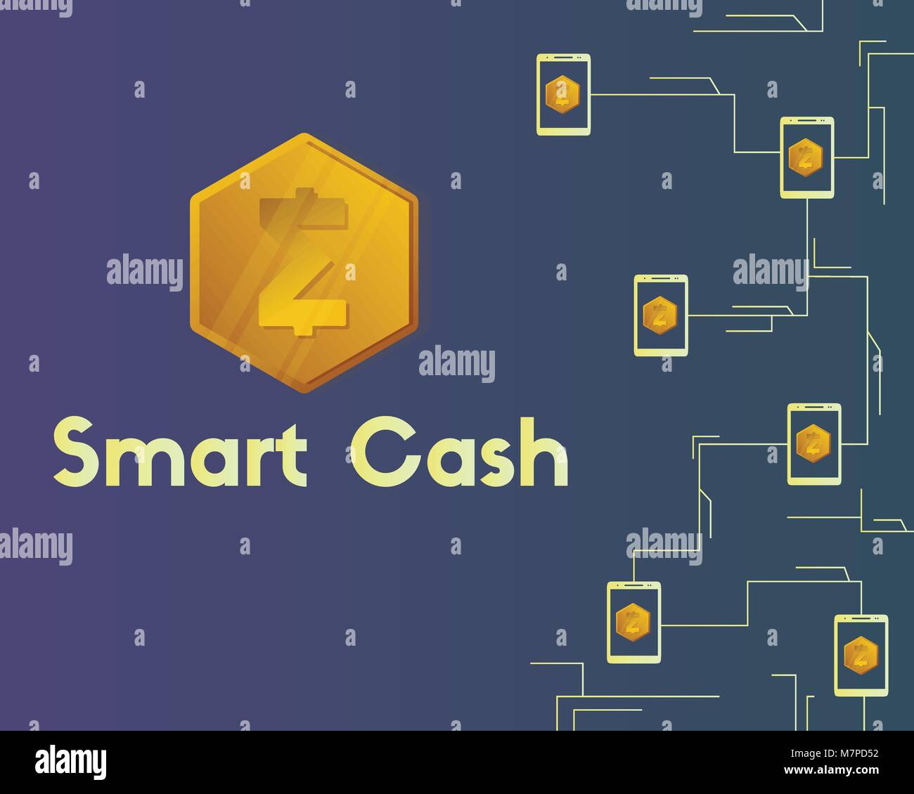 Blockchain smart cash connected background style Stock Vector Image ...