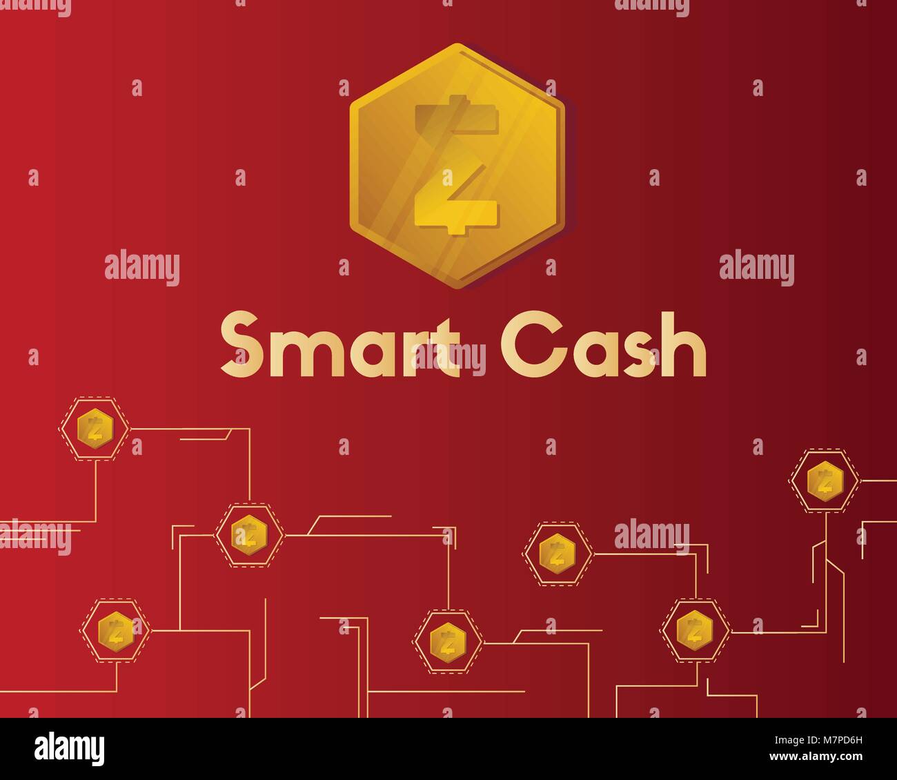 Blockchain smart cash network circuit background style Stock Vector ...