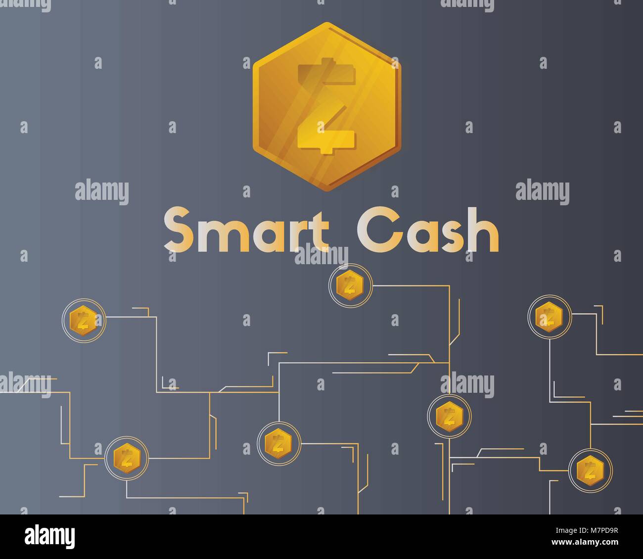 Blockchain smart cash cryptocurrency circuit background style Stock ...