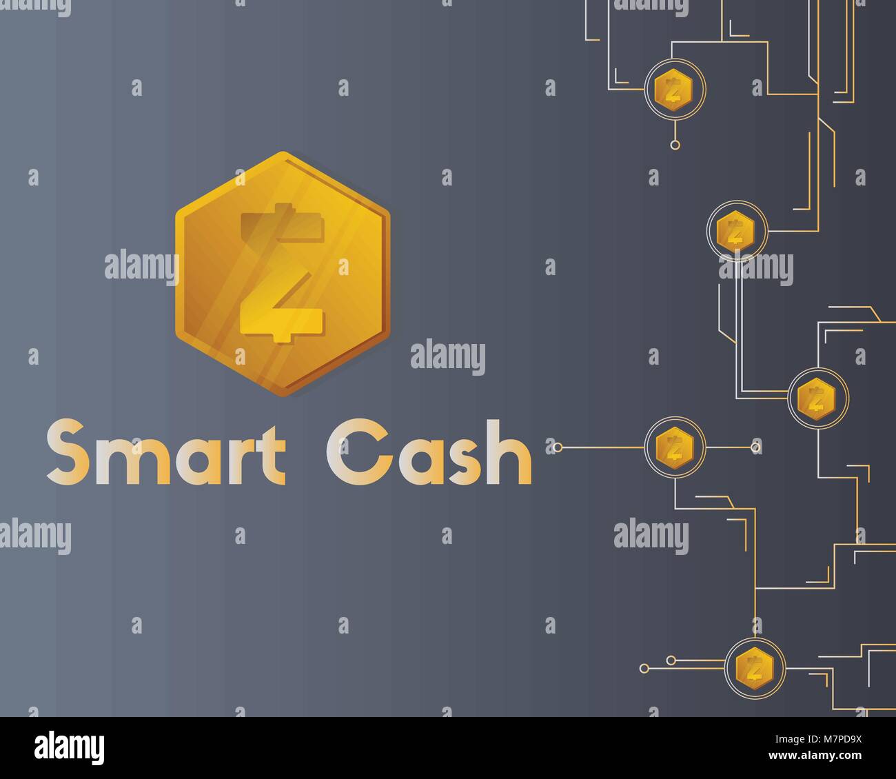 Blockchain smart cash cryptocurrency circuit background style Stock ...