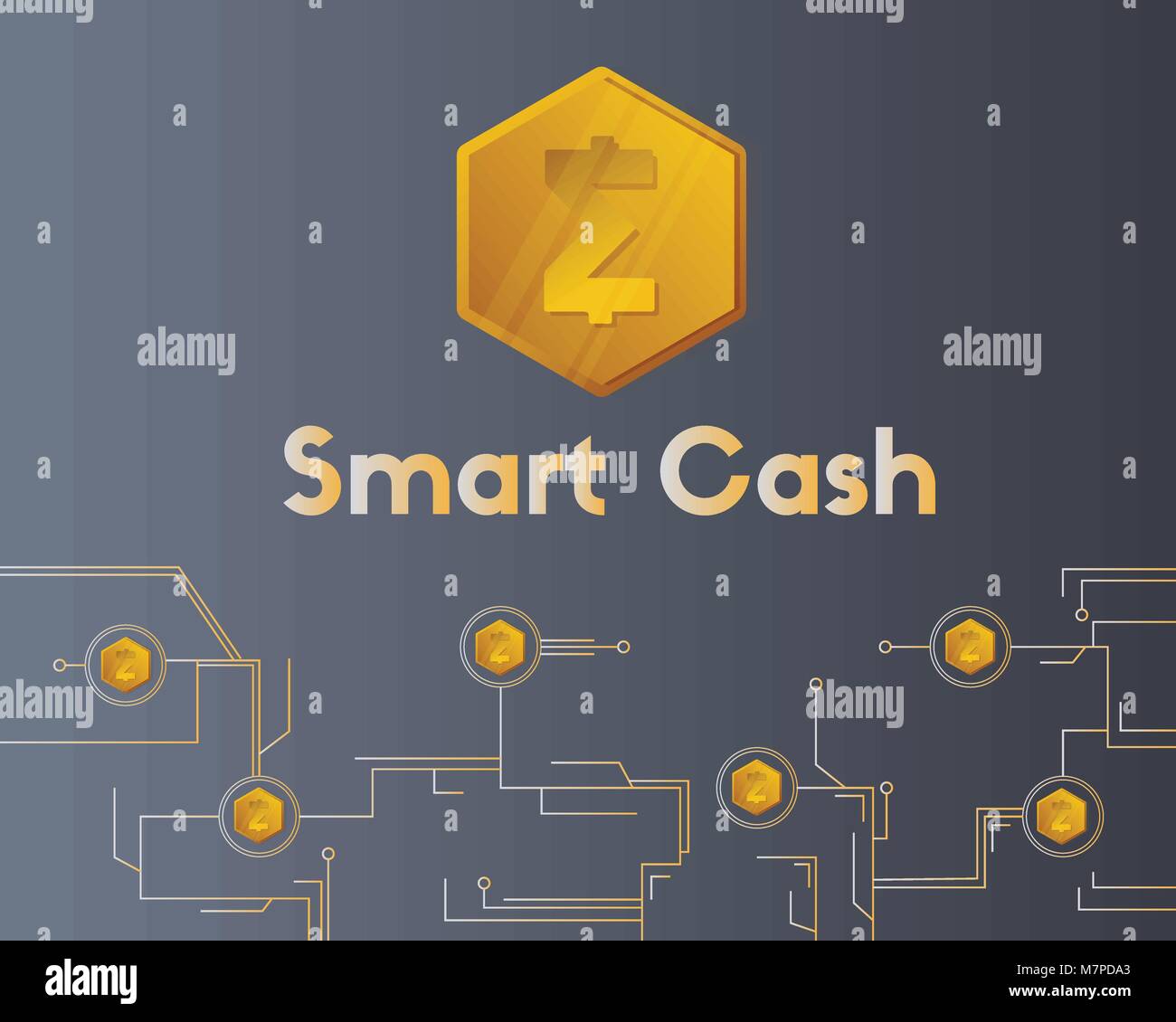 Blockchain smart cash cryptocurrency circuit background style Stock ...