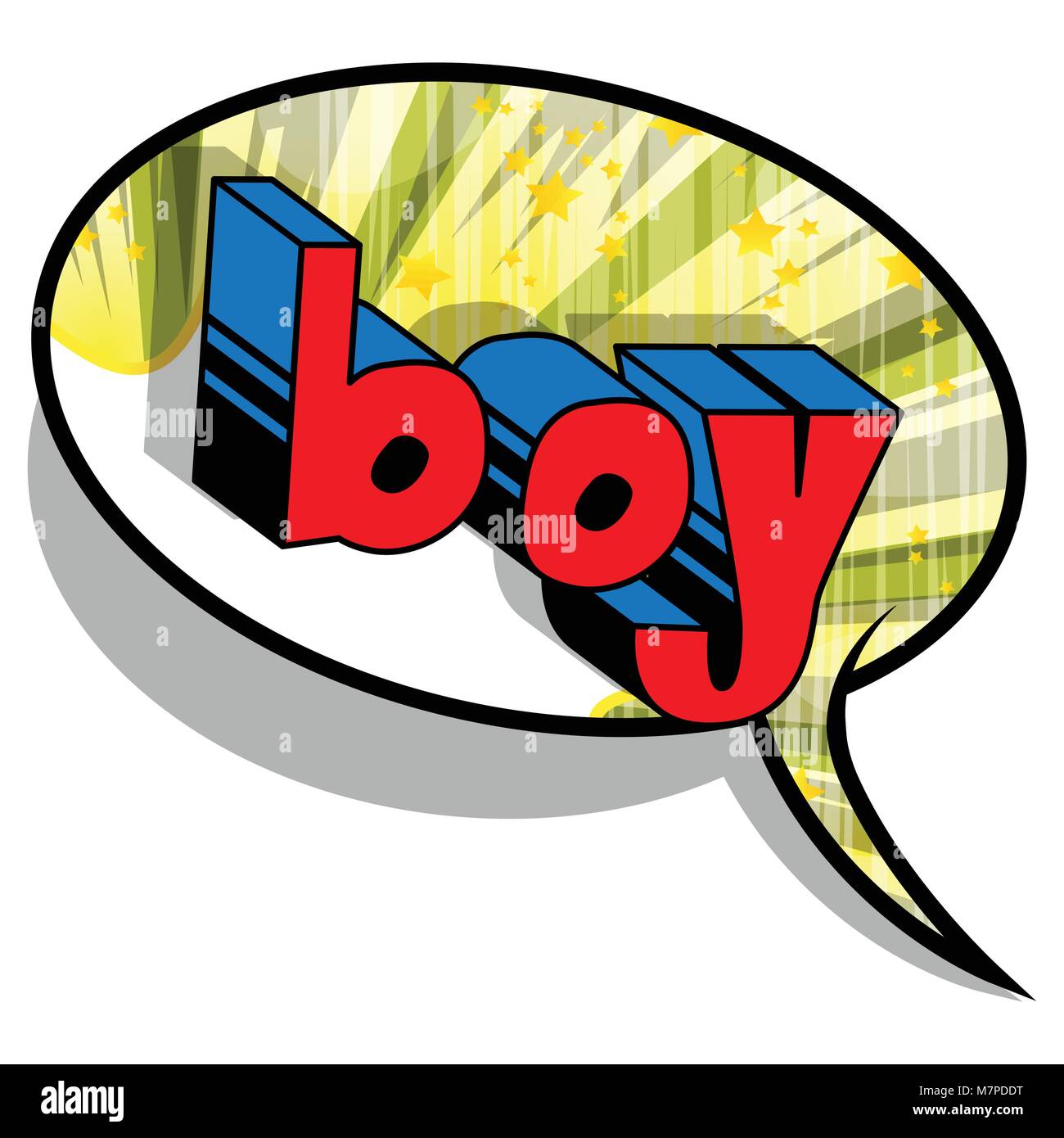 Boy - Comic book style phrase on abstract background Stock Vector Image ...