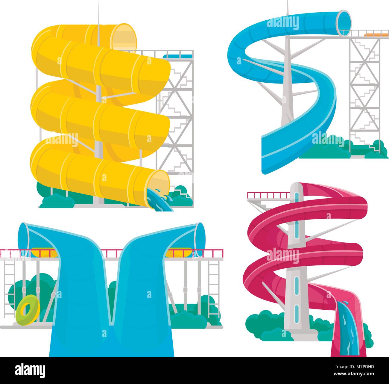 Family enjoying amusement park Stock Vector Images - Alamy