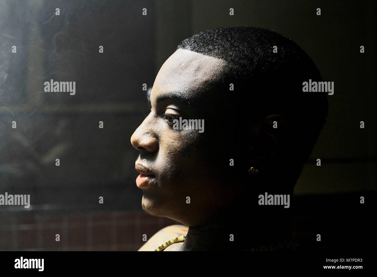 Deandre Way aka Soulja Boy on-set of his music video with 50 cent for ...