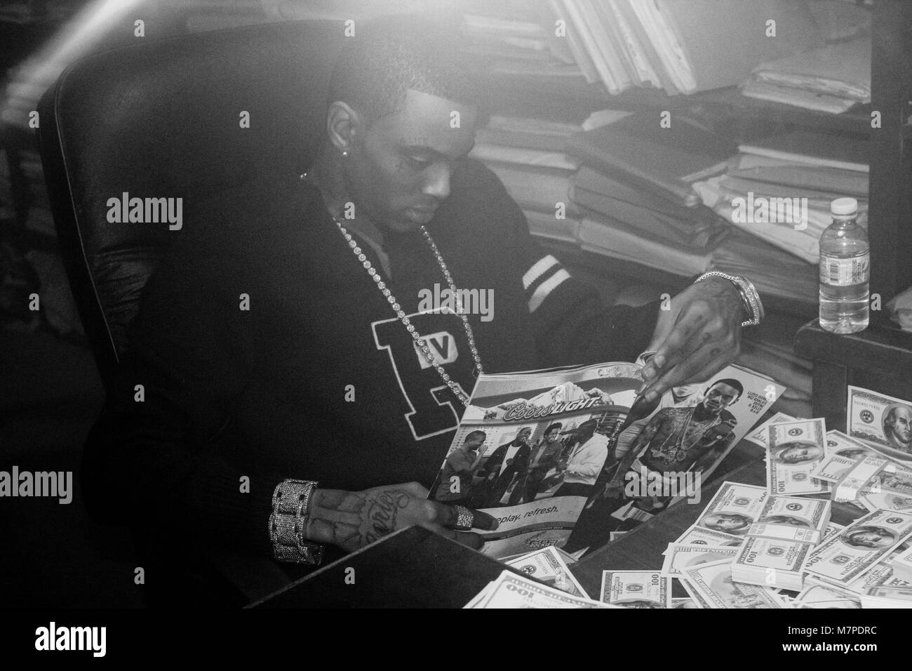 Deandre Way aka Soulja Boy on-set of his music video with Lil B for '30 ...