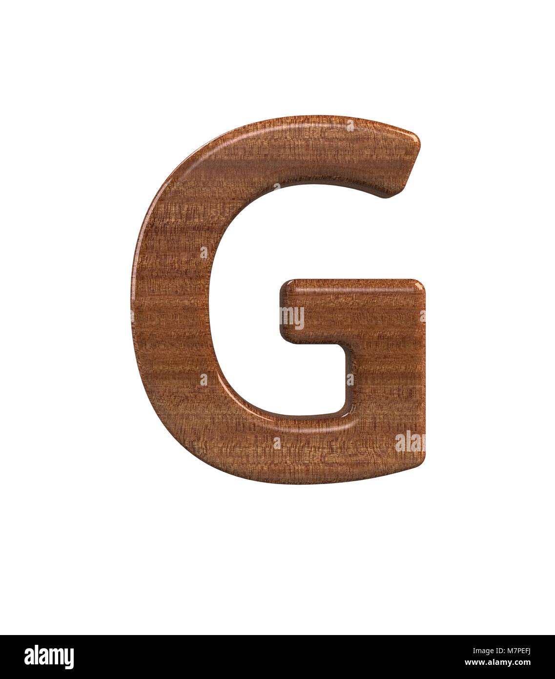 3D rendering Font Polished mahogany capital G Stock Photo - Alamy