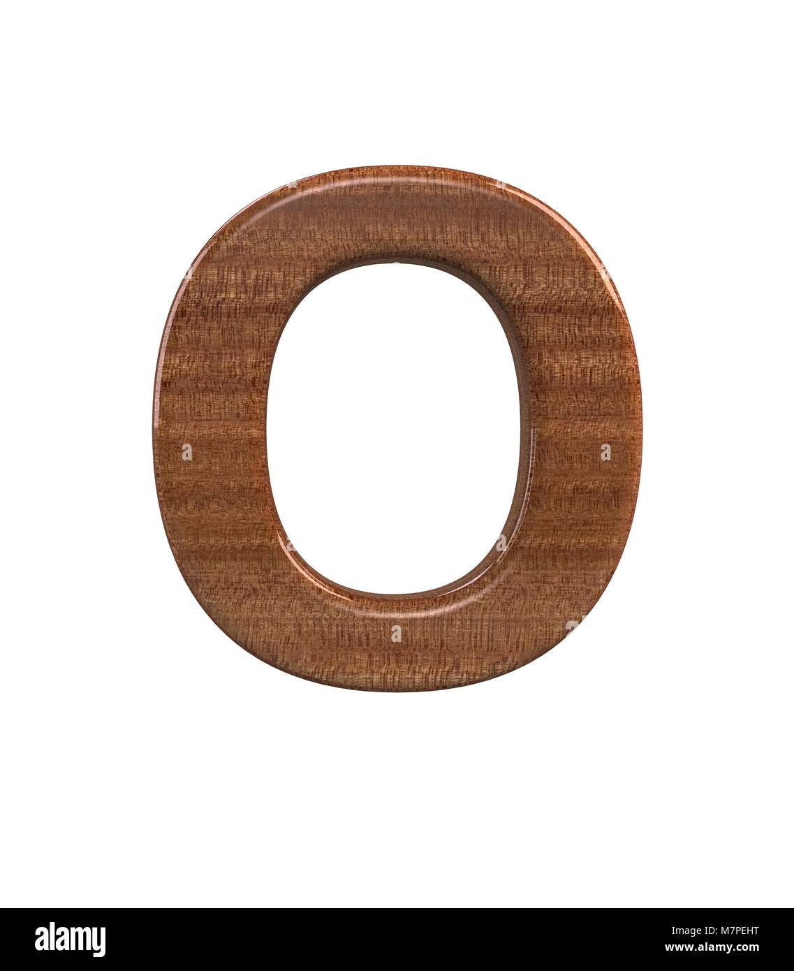 3D rendering Font Polished mahogany capital O Stock Photo - Alamy