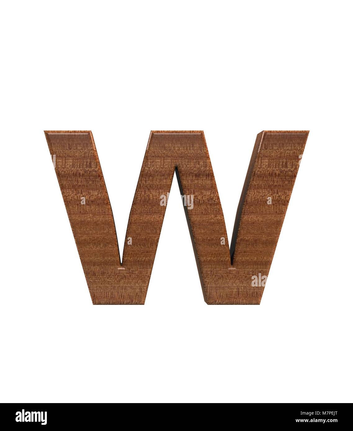 3D rendering Font Polished mahogany lowercase w Stock Photo - Alamy