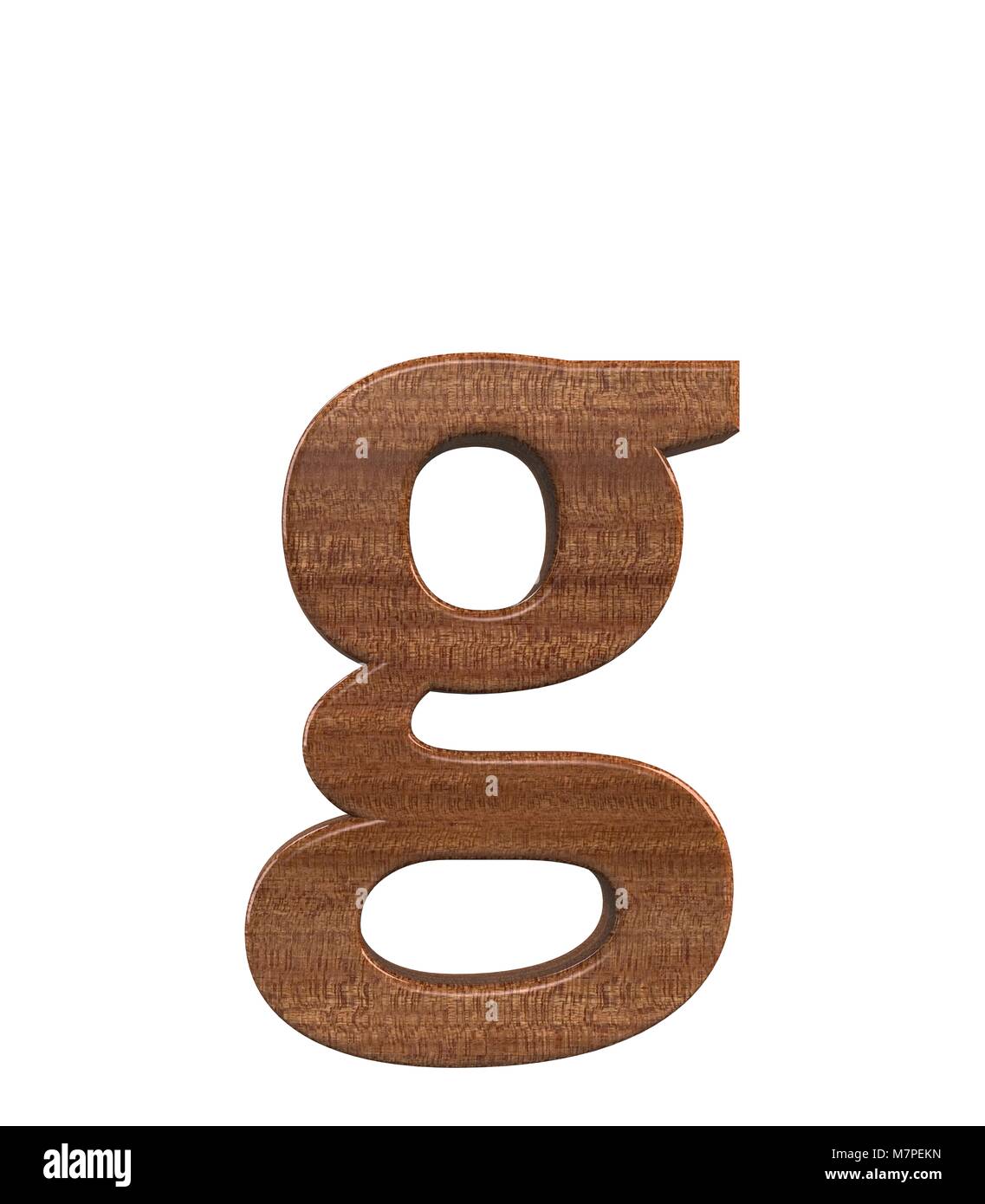 3D rendering Font Polished mahogany lowercase g Stock Photo - Alamy