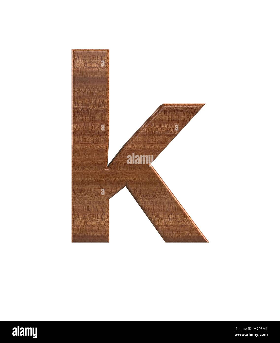 3D rendering Font Polished mahogany lowercase k Stock Photo - Alamy