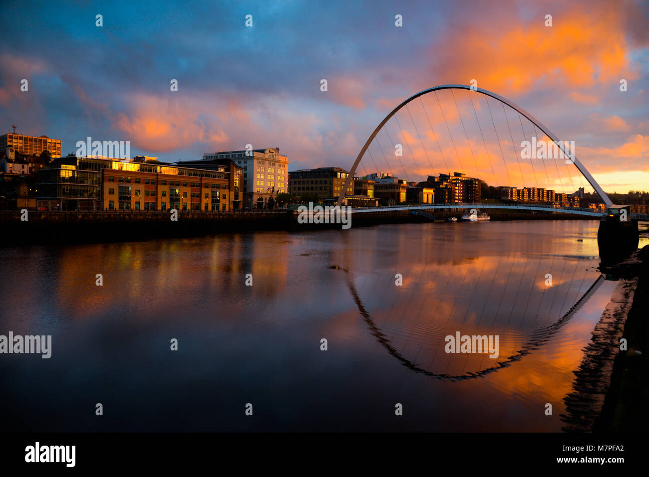 Now an icon of the River Tyne the Millennium Bridge from the south side ...