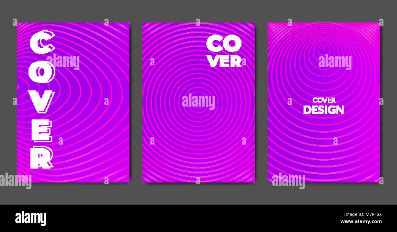 Bright modern cover design set in ultra violet colors Stock Vector ...