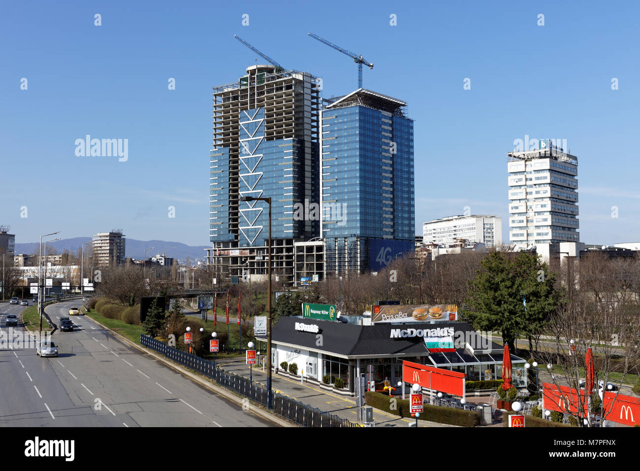 Sofia, Bulgaria - March 5, 2016: Construction of the new apartment ...