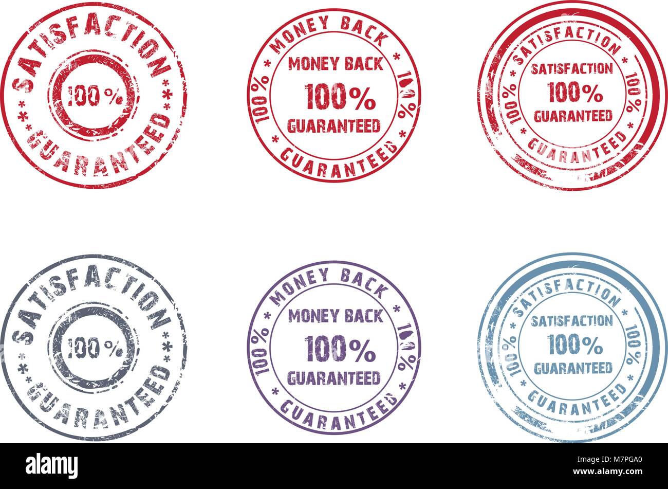 Vintage round stamps colourful. Use the effect of old, worn, rubber ...