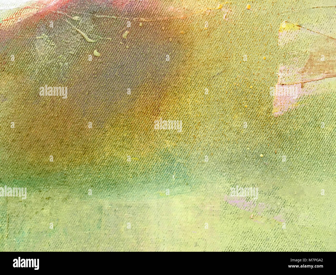abstract artistic background. hand painted canvas with paint blots ...