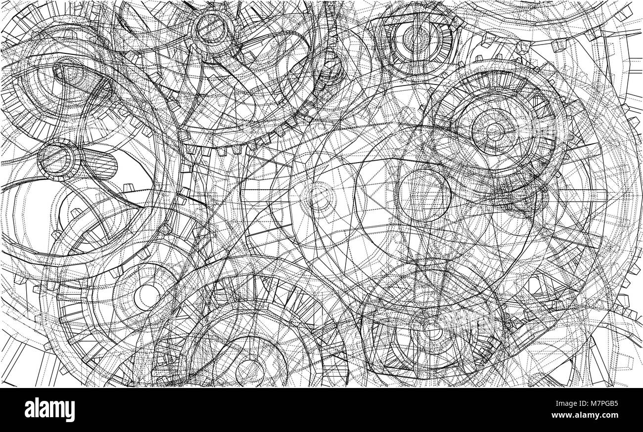 Gearbox sketch. Vector Stock Vector Image & Art - Alamy