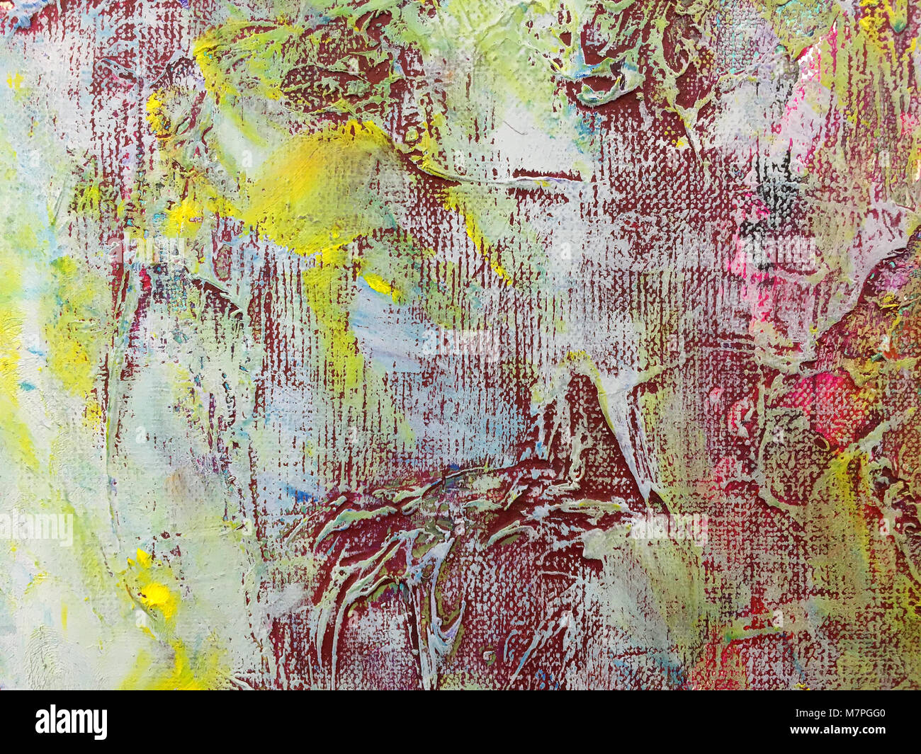 abstract artistic red canvas background with vibrant brush strokes ...