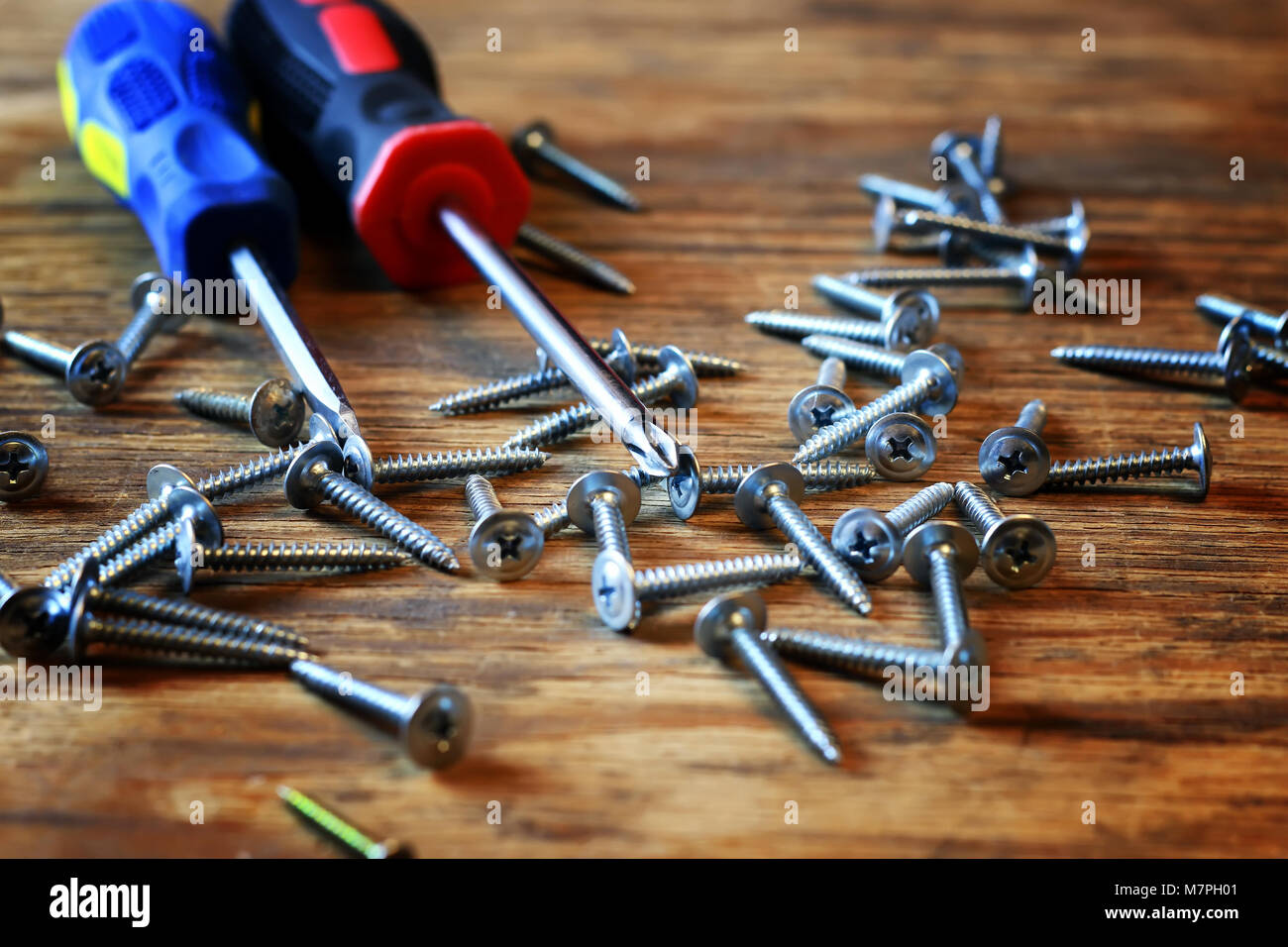 screws and screwdriver stack Stock Photo - Alamy