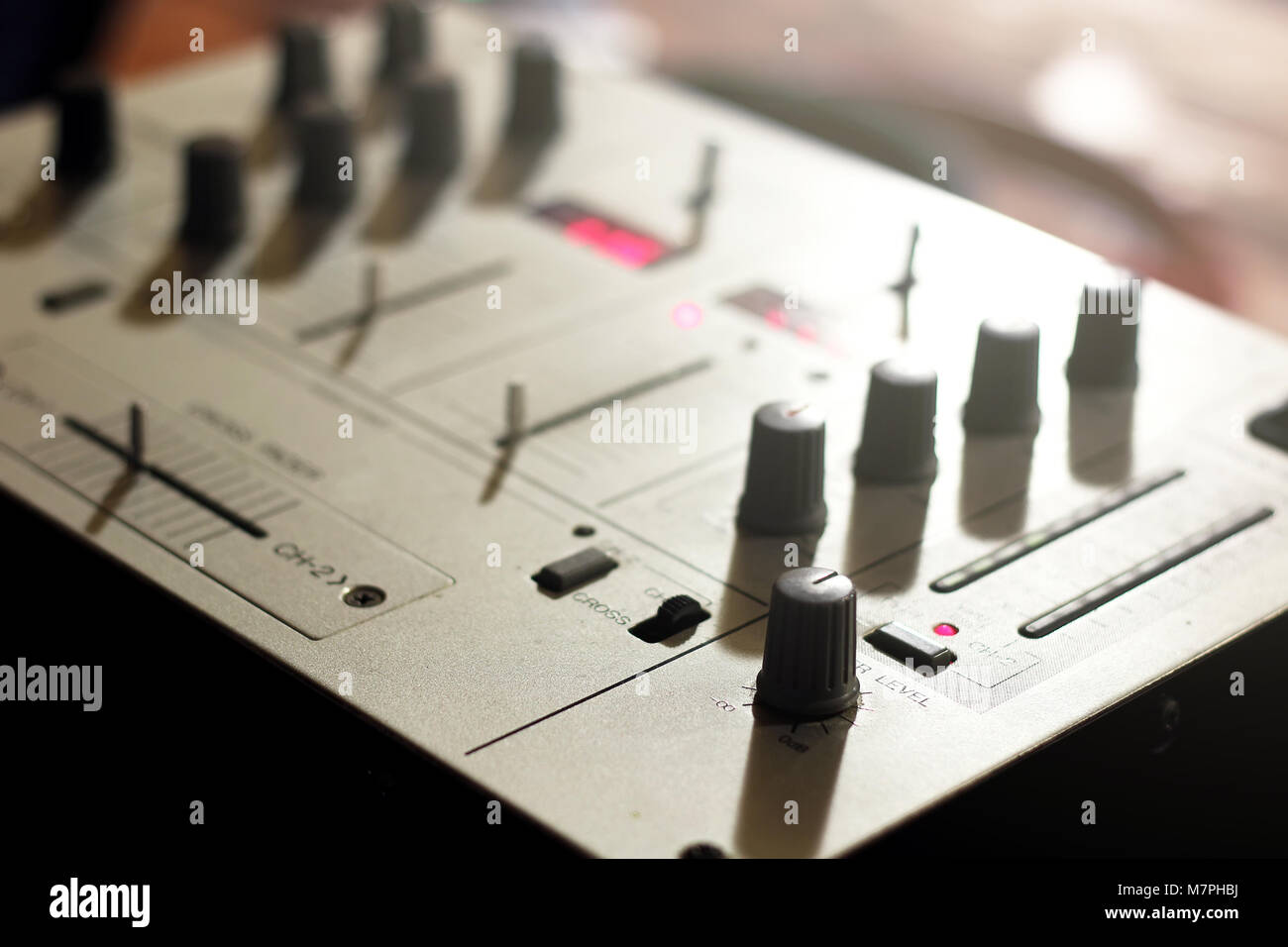 Details of elements and switches of a musical DJ keypad Stock Photo - Alamy