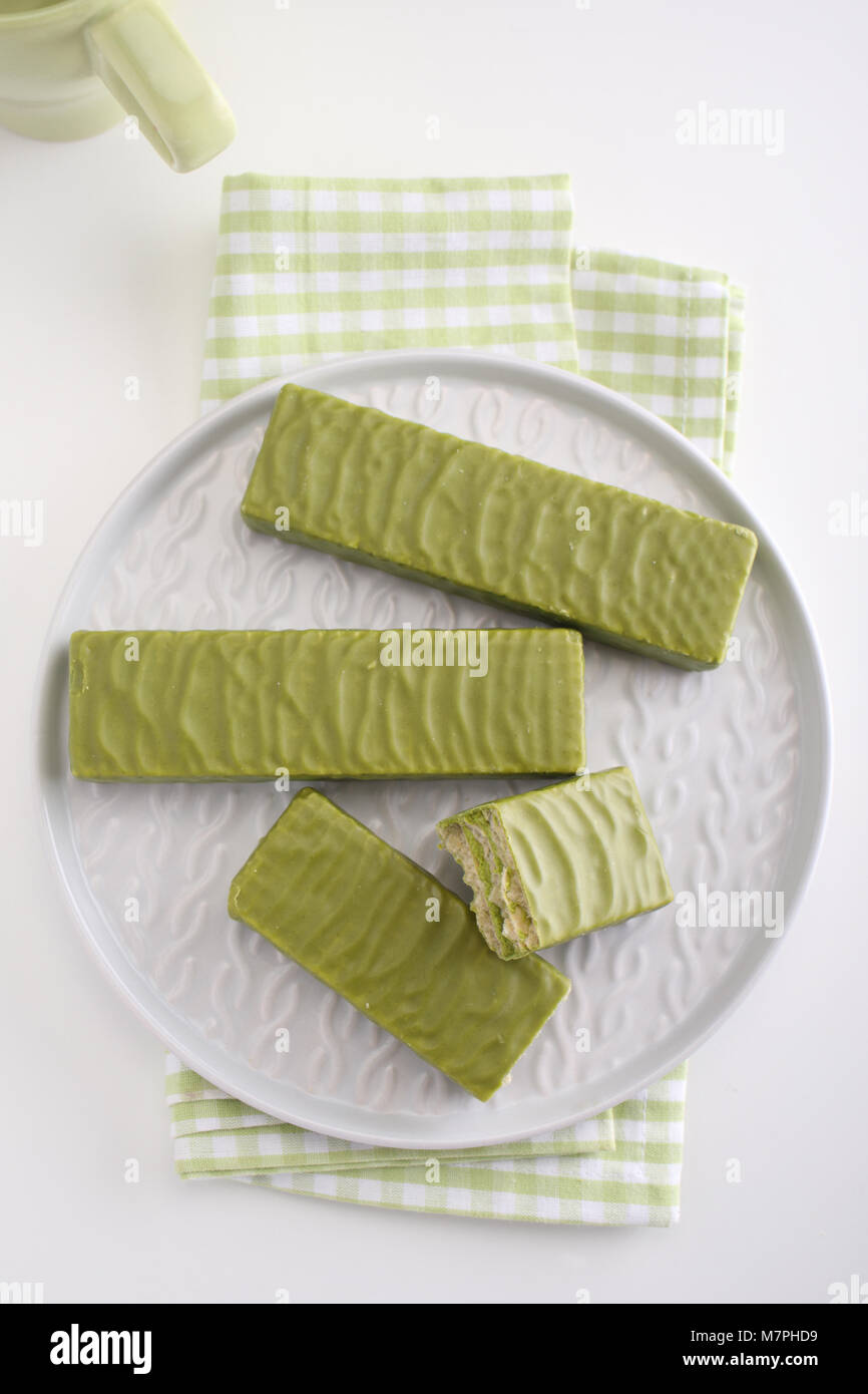 Matcha tea wafers hi-res stock photography and images - Alamy