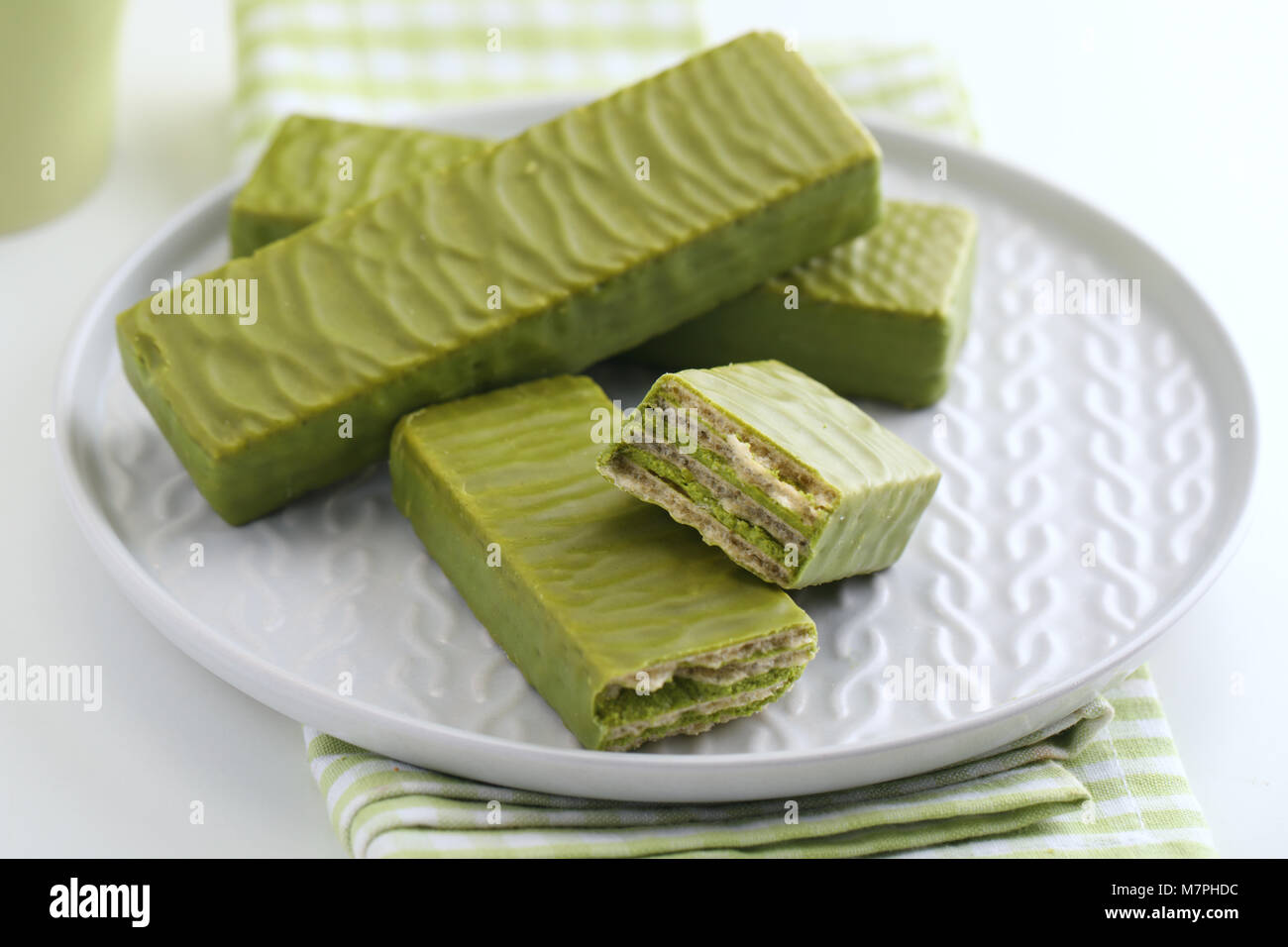 Matcha tea wafers hi-res stock photography and images - Alamy