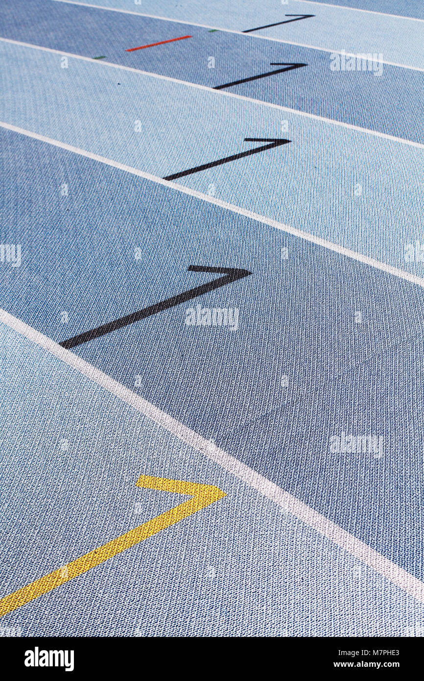 Background image of blue running tracks on a running circuit in ...