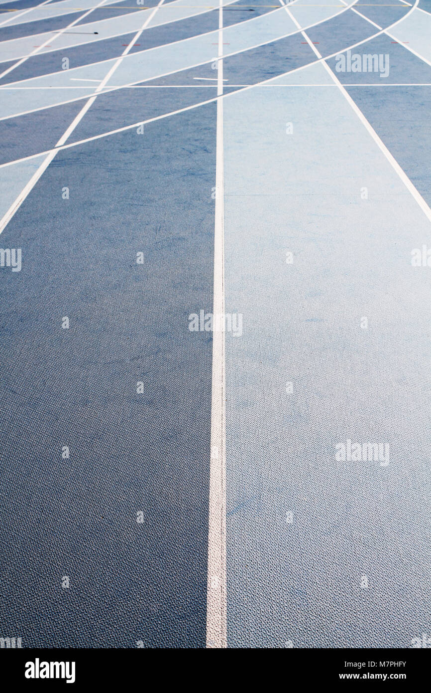 running track with lanes in detail for subject theme sport Stock Photo ...