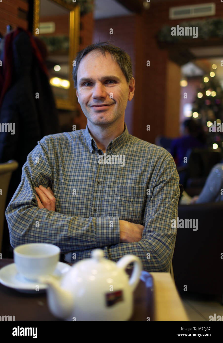 Mature man drinking tea hi-res stock photography and images - Alamy
