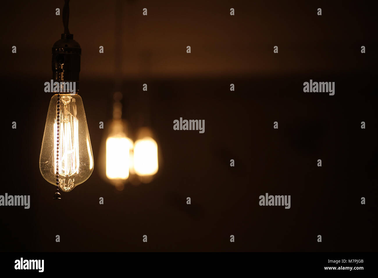 Lamps with tungsten filament. Edison's light bulb. Filament fila Stock ...