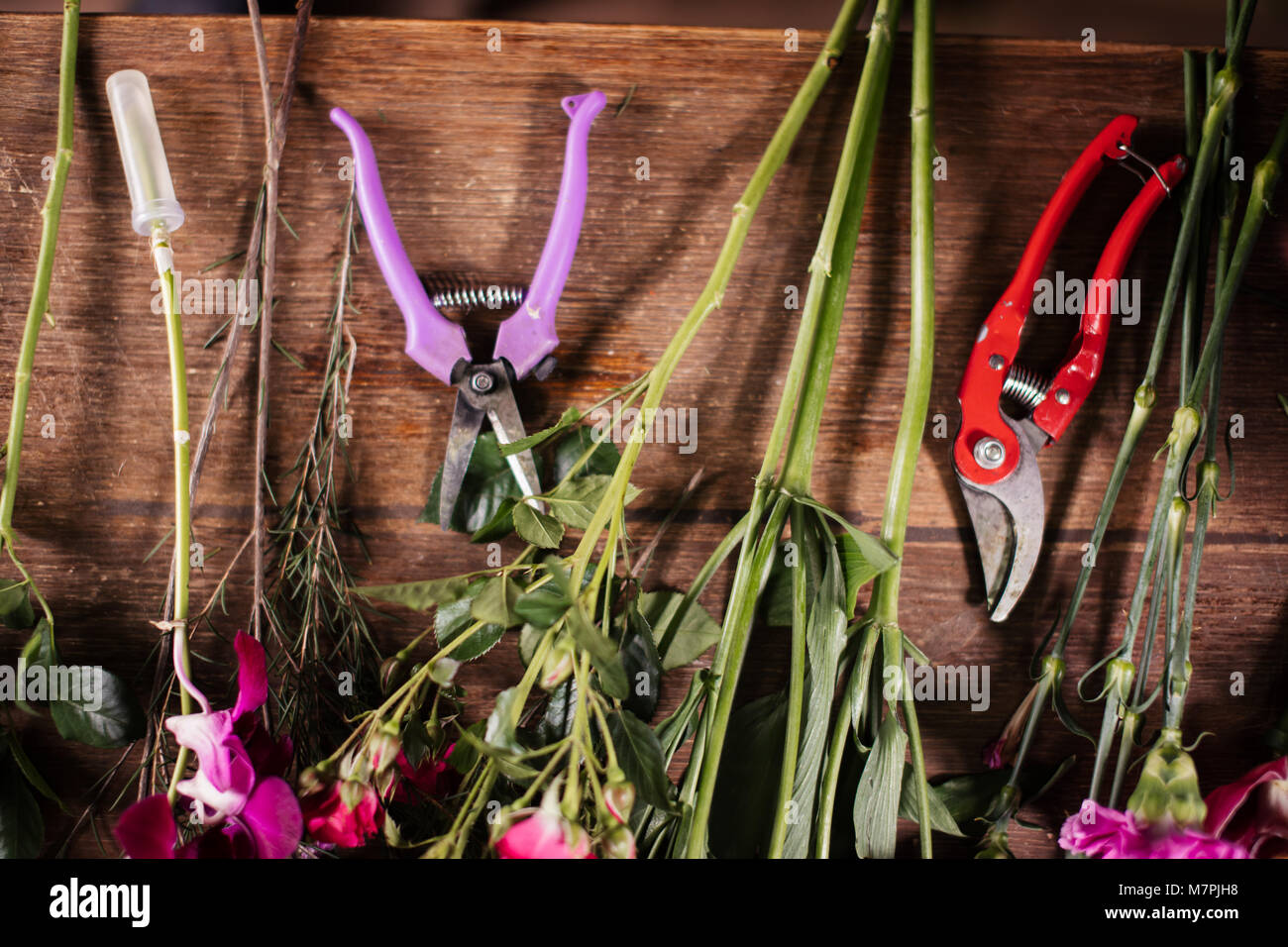 Professional florist tools on table hi-res stock photography and images ...