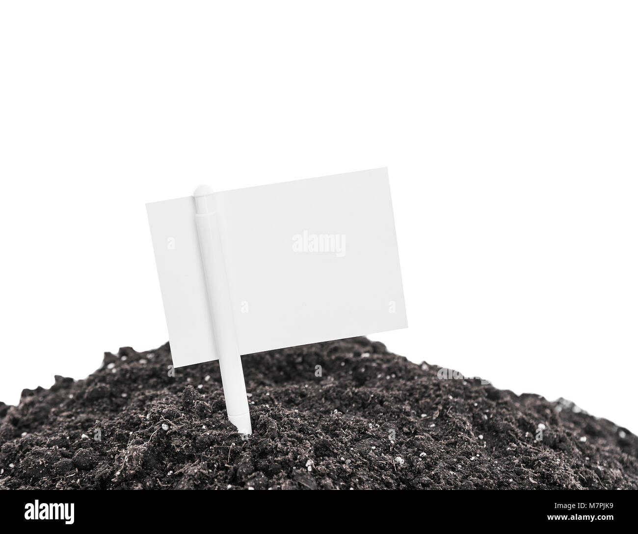 Sign for text placement. It is in the ground. Isolated on white ...