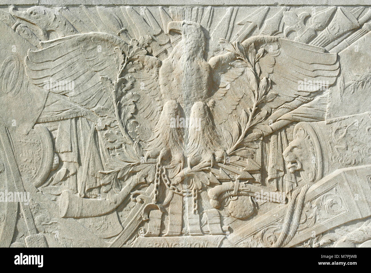 A carved eagle in cement Stock Photo - Alamy