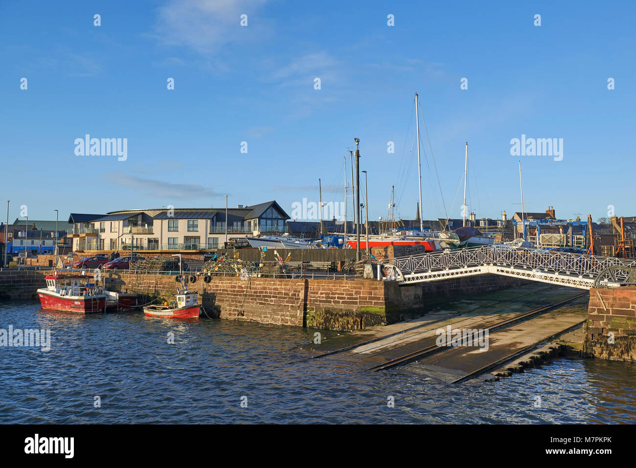 The Mechanical Slipway and Drawbridge in the outer harbour of Arbroath ...