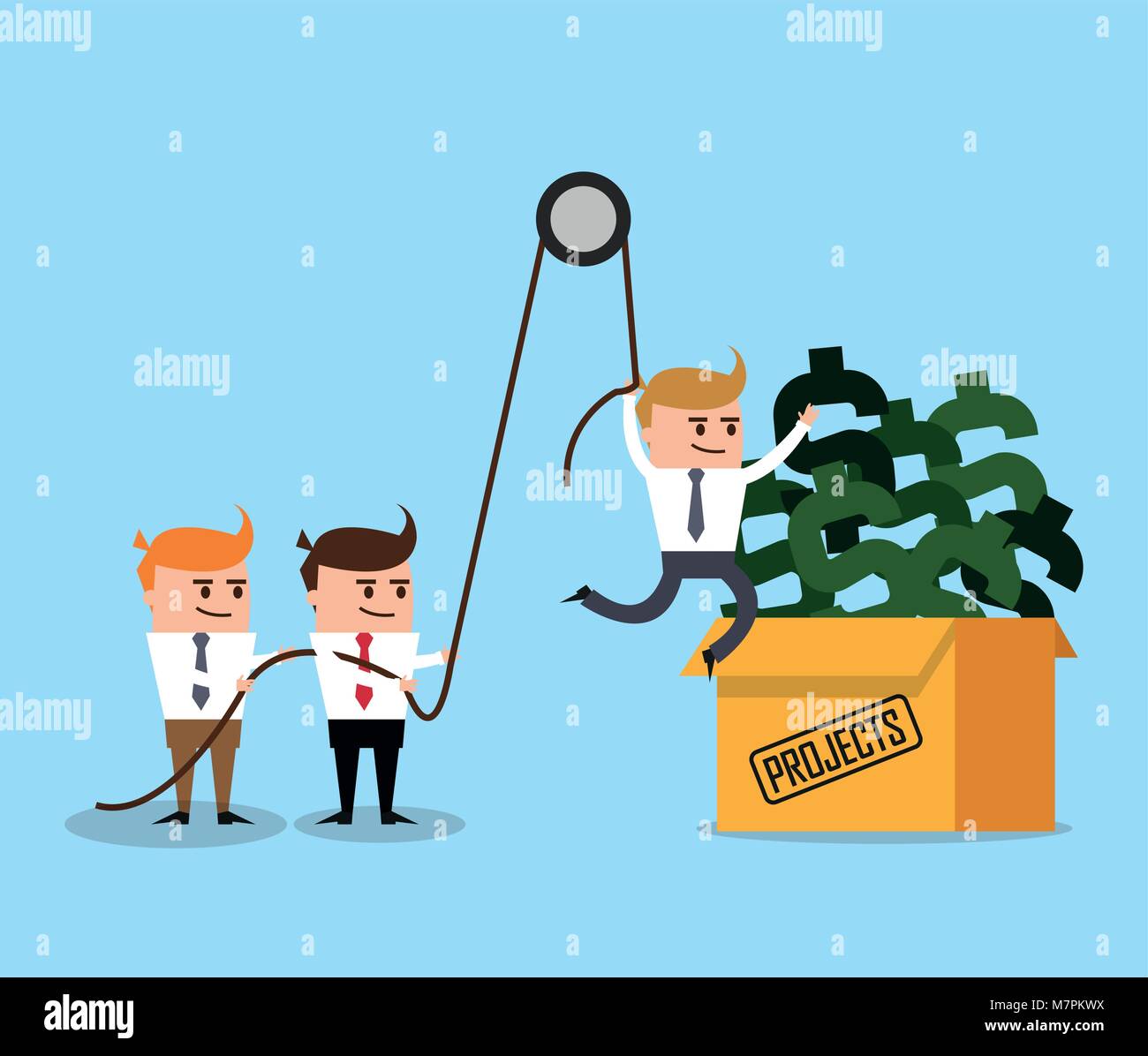 Business teamwork making money vector illustration graphic design Stock ...