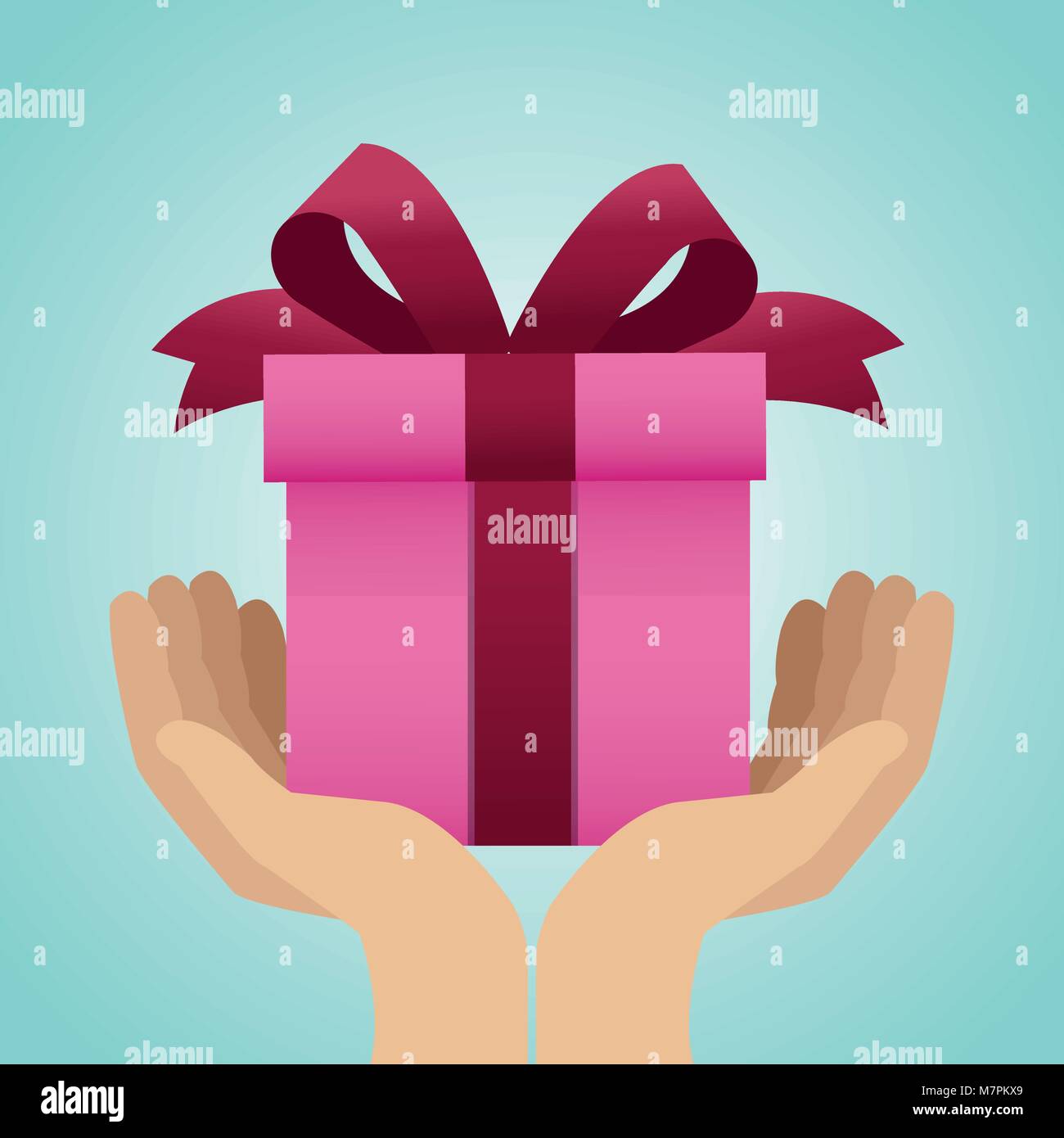 Hands holding gift box vector illustration graphic design Stock Vector ...