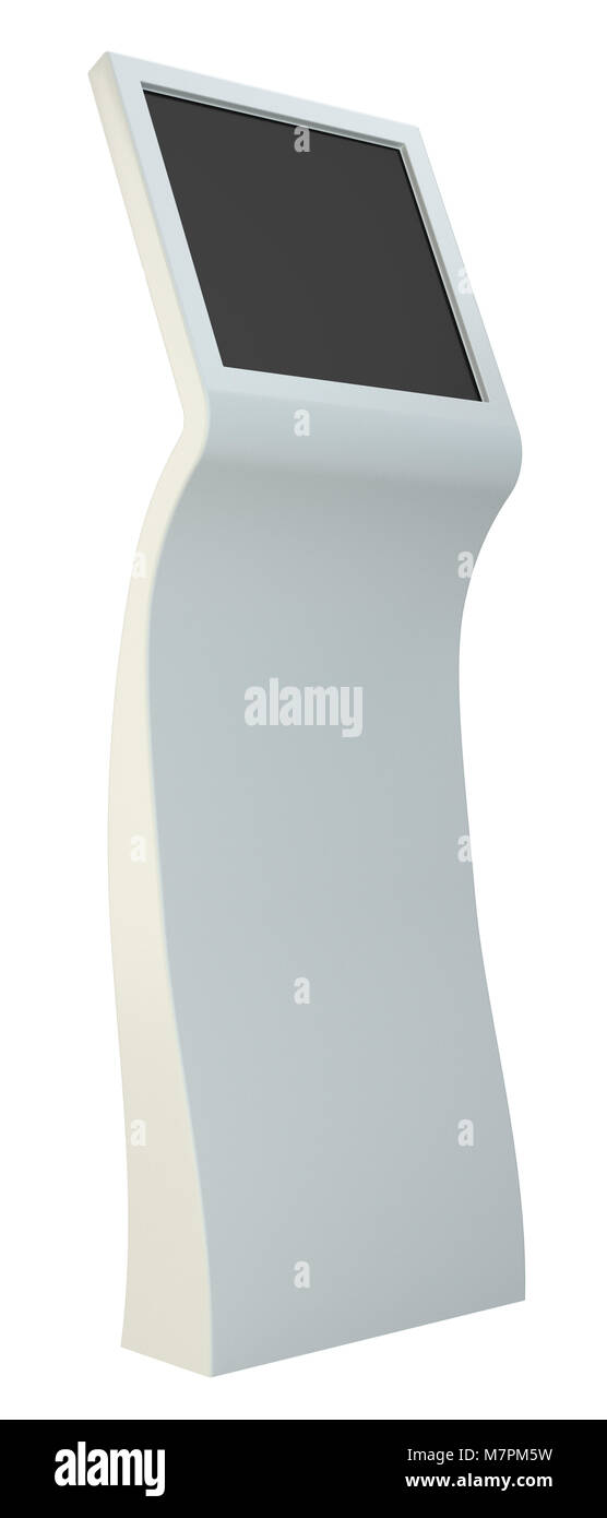 Information terminal. interactive kiosk on white background. Isolated ...