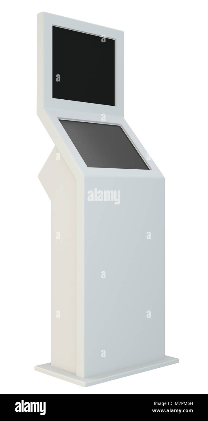 Information kiosk. interactive terminal on white background. Isolated ...