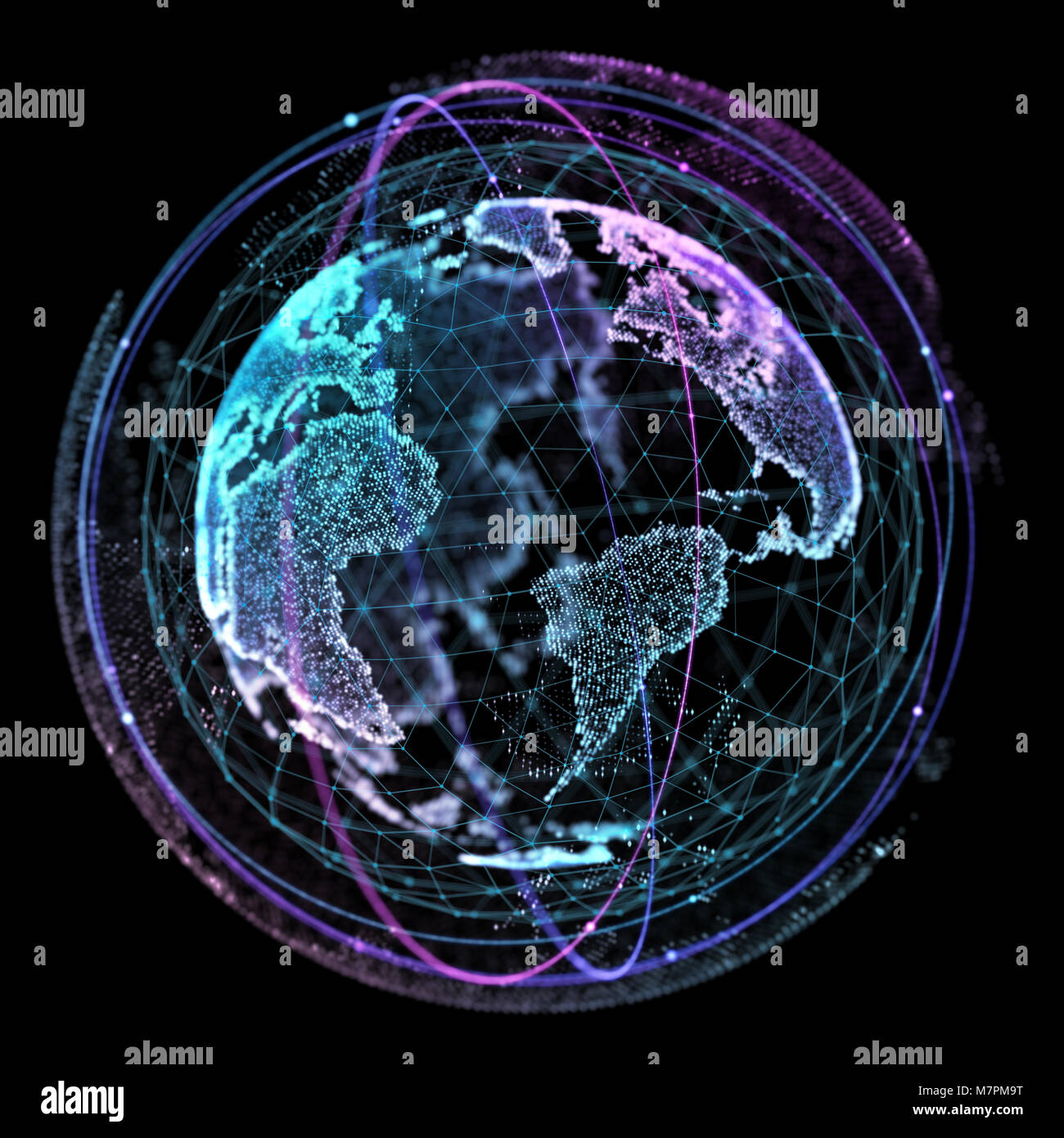 Communication in a social network without boundaries. Connection lines ...