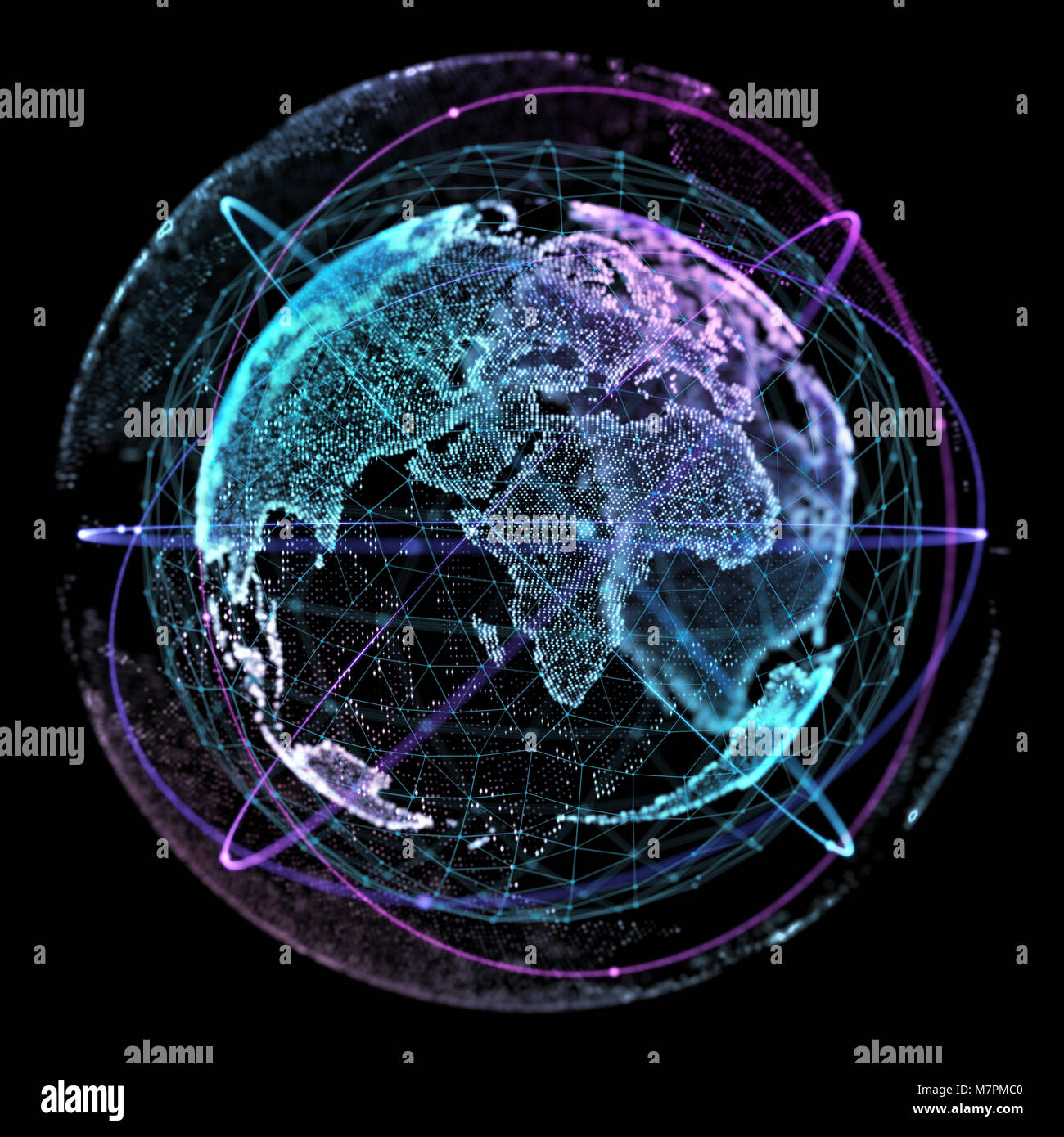 World map point, line, composition, representing the global, Global ...