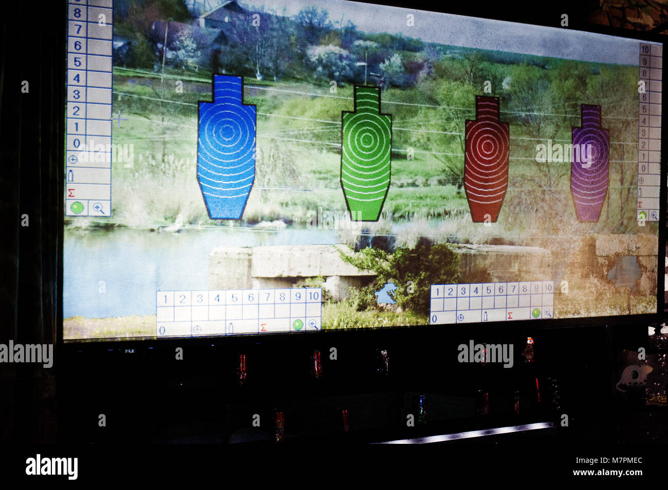 Shooting targets background on shooting range Stock Photo - Alamy