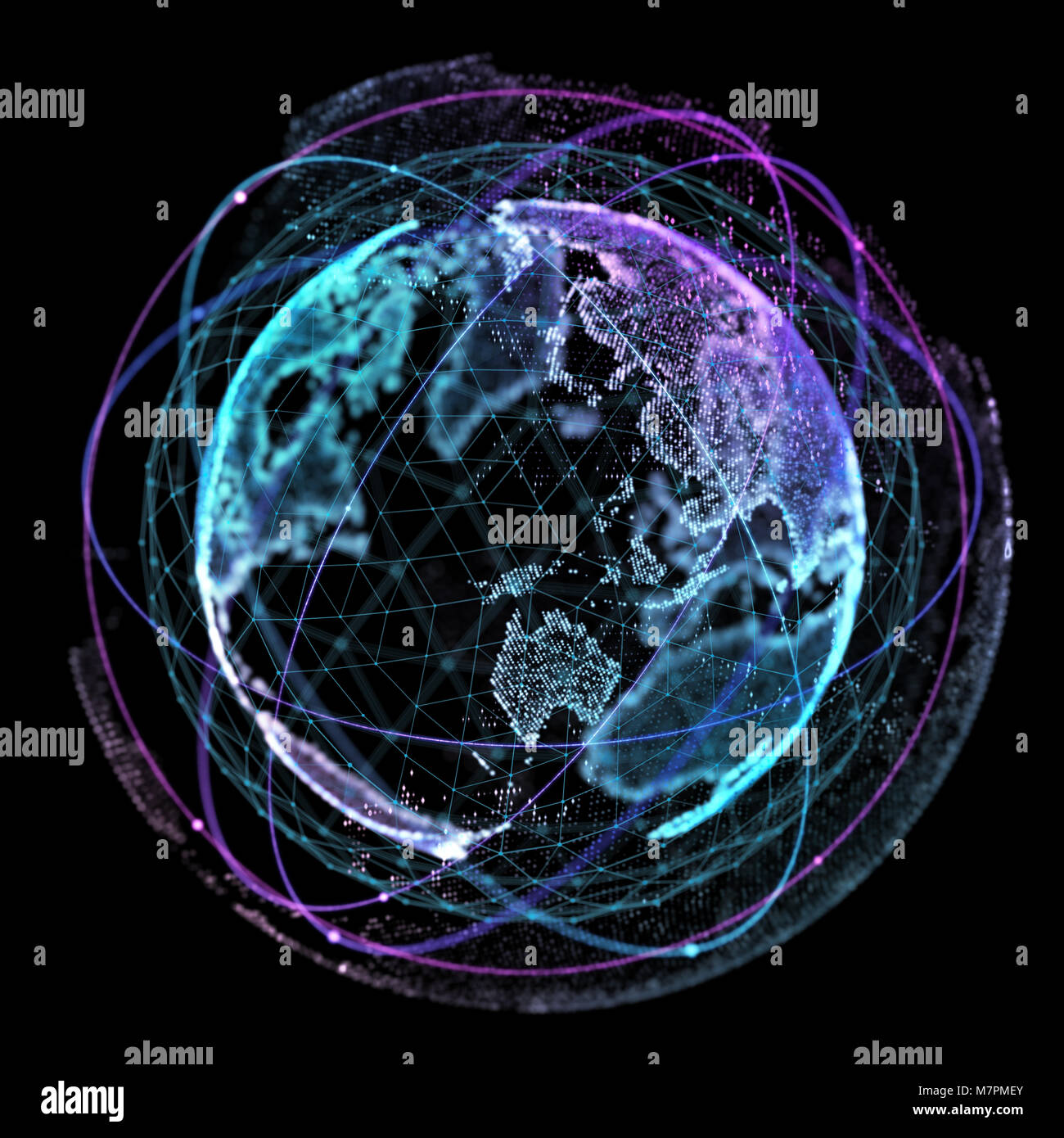 World map point, line, composition, representing the global, Global ...
