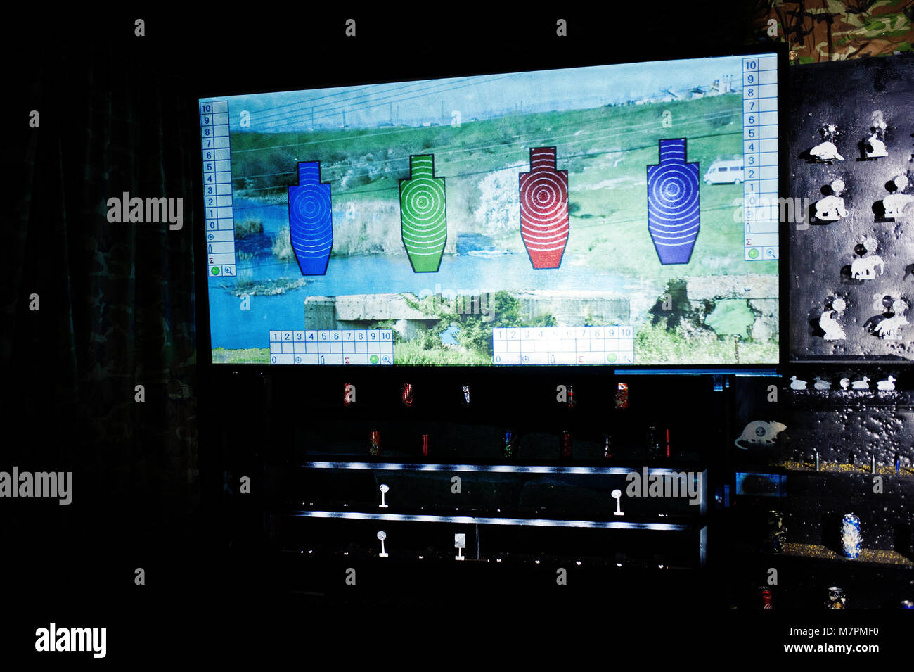 Shooting targets background on shooting range Stock Photo - Alamy