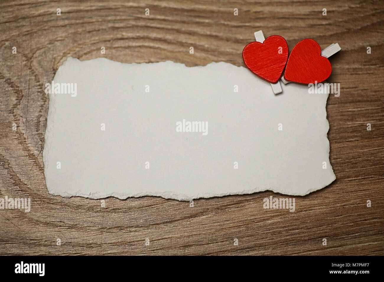 white sheet paper love notes and heart shape Stock Photo - Alamy