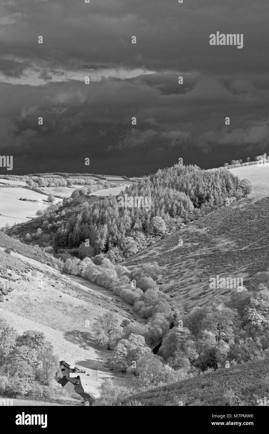 Infrared view along Curr Cleeve part of the River Exe Valley From a ...